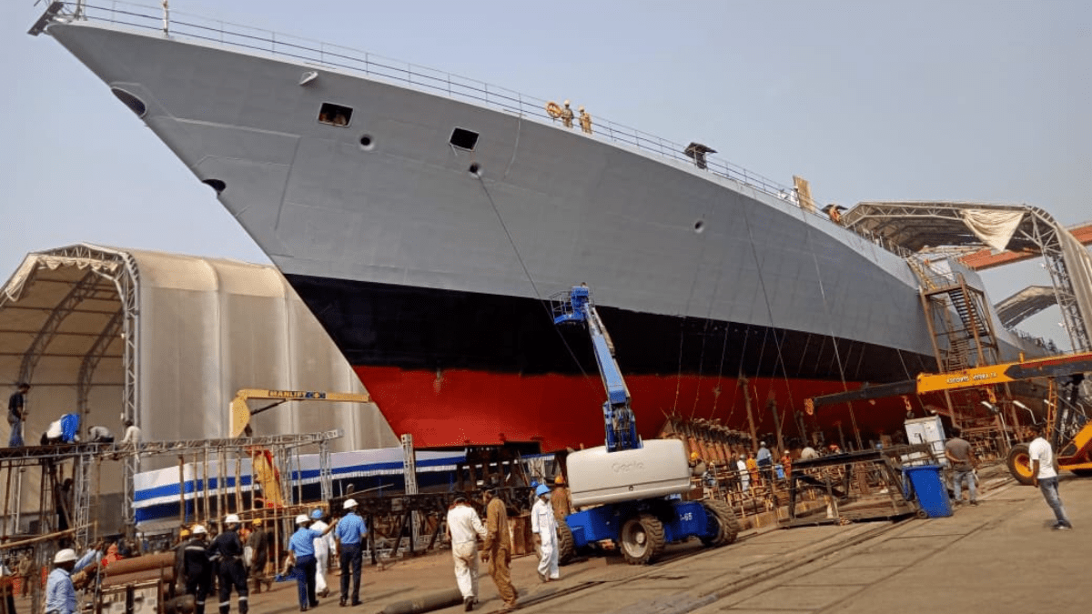 GRSE Launched First Stealth Frigate Himgiri Under Project 17A