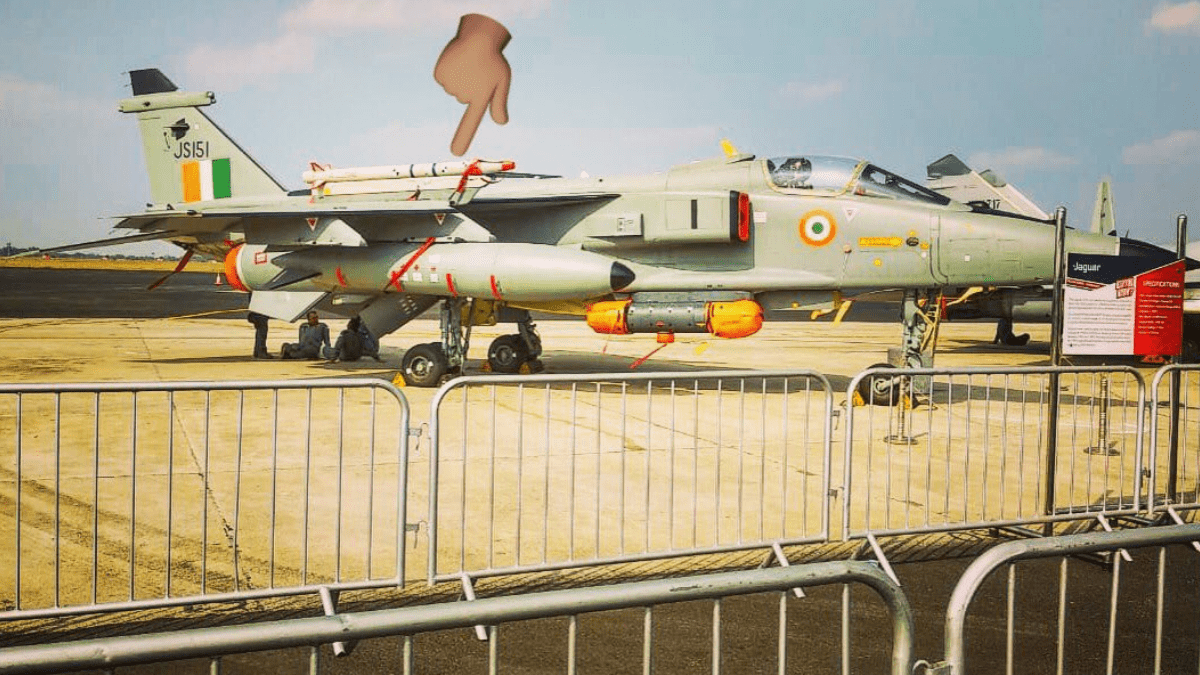 First Public Outing Of An IAF Jaguar With ASRAAM On An Overwing Pylon